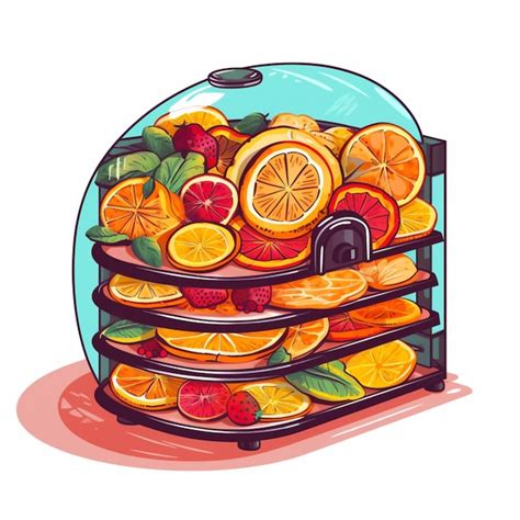 Un Dibujo De Dibujos Animados De Una Bandeja De Frutas Con Un Montón De