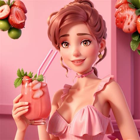 Premium Photo A Girl With A Strawberries In Her Hand