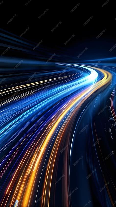Technology Highspeed Moving Lines Motion Blur Background Premium Ai