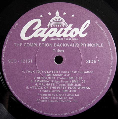 Tubes The Completion Backward Principle Vinyl Pursuit Inc