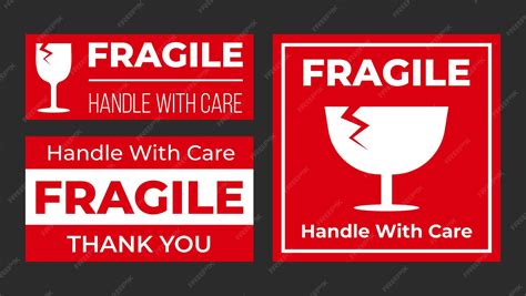 Premium Vector Fragile Sign Cargo Label Print Ready Editable Vector