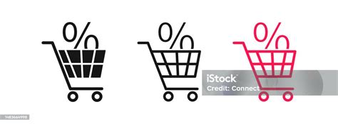 Icône De Réduction Symbole Du Panier Dachat Enseignes De Vente Symboles