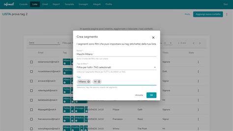 tag and segment management infomail ai