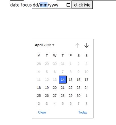 Reactjs How Could I Reach Click Event To Get Date Calender In Input Type Date When Click