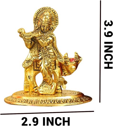 Tied Ribbons Krishna Statue With Kamdhenu Metal India Ubuy