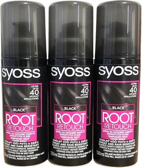 Syoss Root Retoucher, 120 ml, Black, Pack of 3 : Amazon.co.uk: Beauty