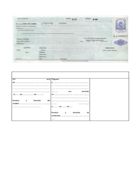 Plantilla Letra De Cambio Pdf