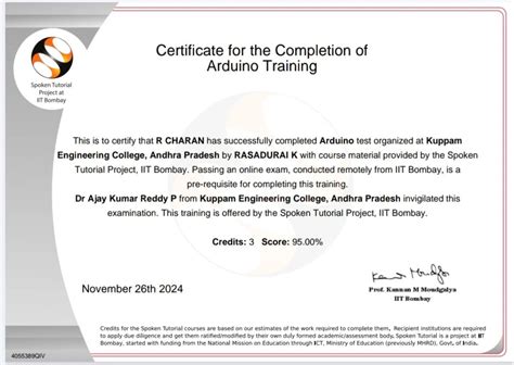 Completed Arduino Training By The Spoken Tutorial Project Iit Bombay Covering Programming And