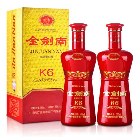 52°度剑南春金剑南k6 500ml2【价格 品牌 图片 评论】 酒仙网