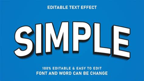 Premium Vector Simple Text Effect With Modern And Elegant 3d Curved