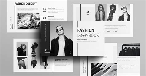 Шаблон презентации Powerpoint для модного лукбука Шаблоны презентаций Включая мода и силовая