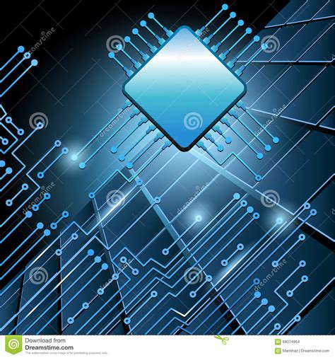 Circuit Lectronique Moderne De Dessin Illustration De Vecteur Illustration Du Bleu Aspect