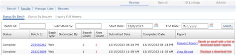 View A Grid Batch Summary Report