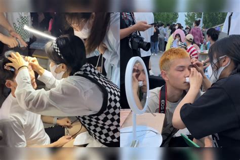 封校期间女生操场上摆摊修眉，单身男生真相排队：醉翁之意不在酒！封校单身男生