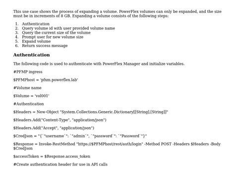Expand Volume Powerflex Rest Api Introduction Dell Technologies
