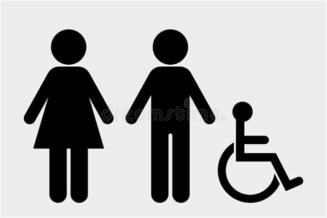 Toilet Icon Vector Male Female And Disabled Person On A Wheelchair