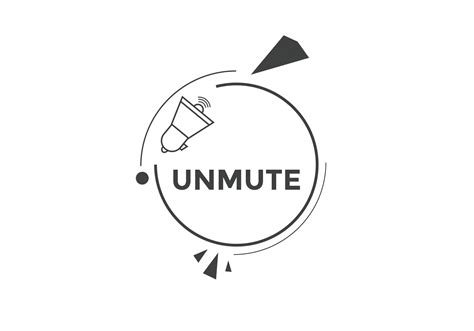 Unmute Text Button Speech Bubble Unmute Colorful Web Banner Vector