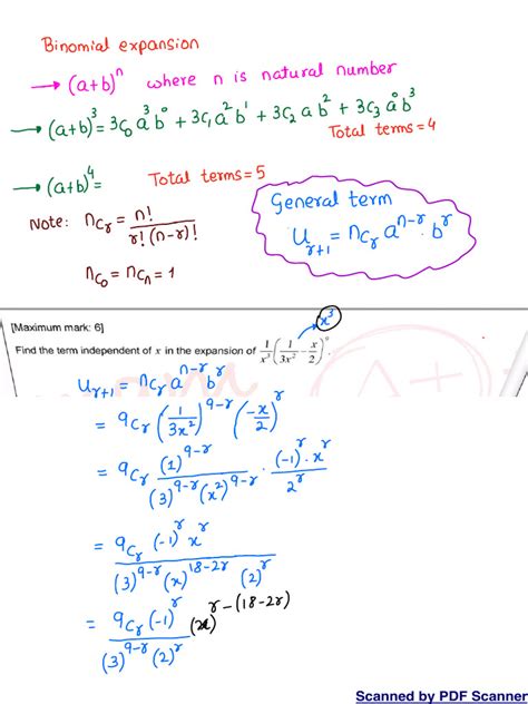 Binomial Theorem Hl Pdf Records Management Written Communication