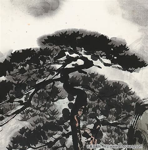 应野平国画 黄山松云 高清大图下载 名画油画网