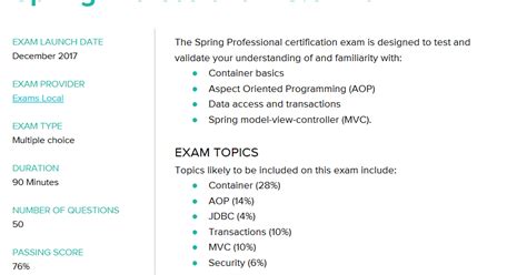 Is It Possible To Take Spring Professional V50 Certification Without The Official Training