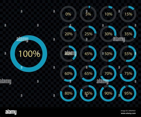 Set Of Circle Percentage Diagrams For Infographics Round Graphic Pie