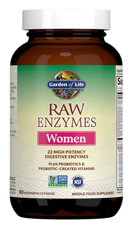 Garden Of Life Raw Enzymes Women Digestive Health 90 Vegetarian Capsul