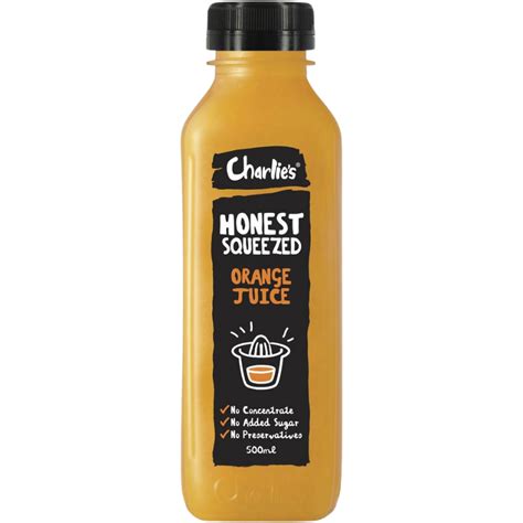 Charlies Orange Juice 500ml Pitstop Cafe