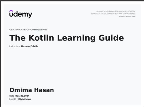 Udemys Kotlin Course Completed 😊 Omima Hasan 12 Comments
