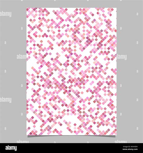 Pink Diagonal Square Pattern Brochure Template Vector Tiled Mosaic Cover Background Stock