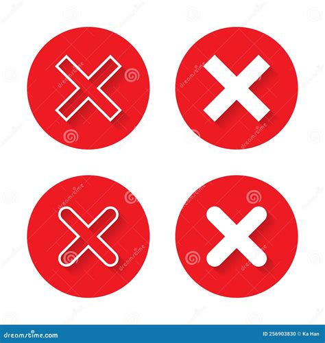 X Cross Wrong Error Icon Vector In Flat Style Stock Vector