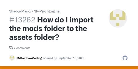 How Do I Import The Mods Folder To The Assets Folder · Issue 13262