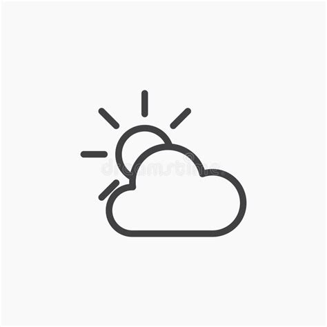 Partially Cloudy Vecor Icon Set Stock Illustration Illustration Of