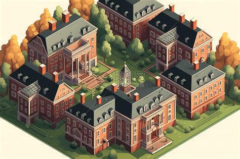 哈佛大学校园卡通建筑图图片素材 正版创意图片600028890 摄图网