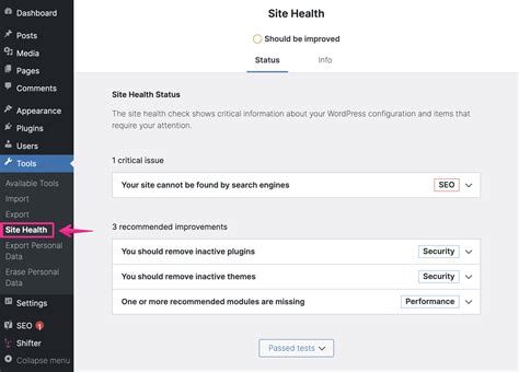 how to check storage usage of directories of installed wordpress shifter