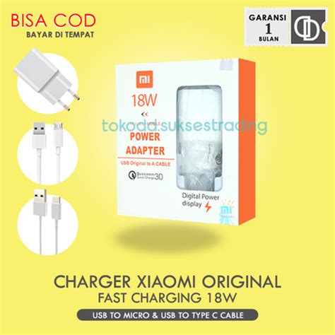 Jual CHARGER XIAOMI ORIGINAL 100 FAST CHARGING USB MICRO Dan USB TYPE C KBEL ONLY MICRO