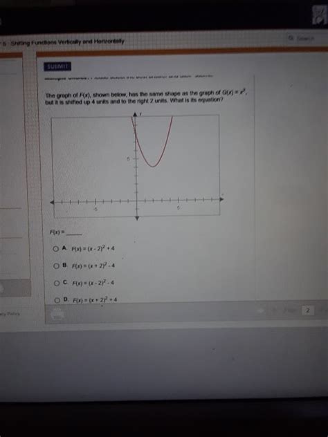 Solved If Graph Fx Shown Below Has The Same Shape As The