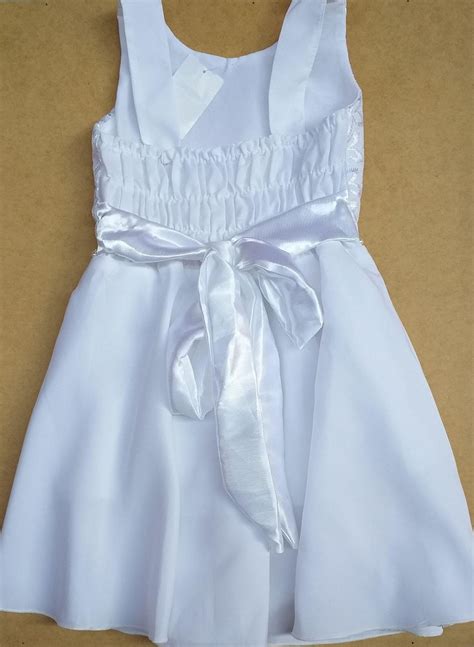 Vestido Infantil Branco Batizado Daminha veste 1 até 2 Anos