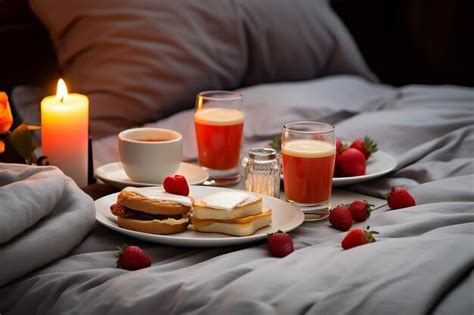 Premium Ai Image Photo Of Valentines Day Breakfast In Bed Valentines Day