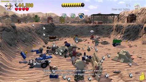 Lego Jurassic World Level 1 Prologue Free Play All Collectibles