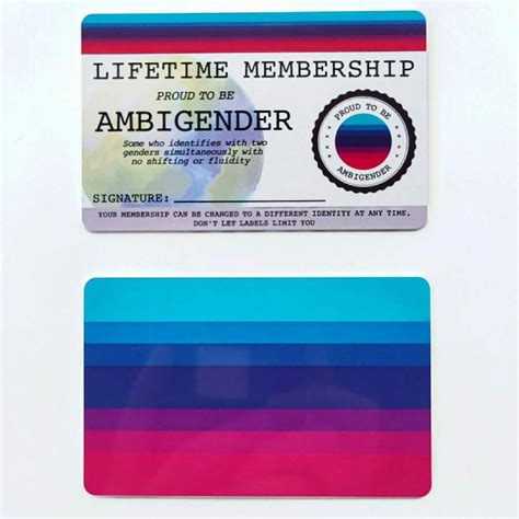 Lgbtqia Identity Card Lgbt Pride Cards Lifetime Membership Card Perfect