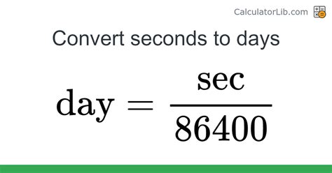 Seconds Days Converter Sec To Day Time Converter Online Calculator