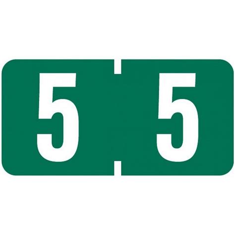 Tab Compatible Mini Numeric 5 Labels Vinyl Kimdura Stock 1 2 X 1