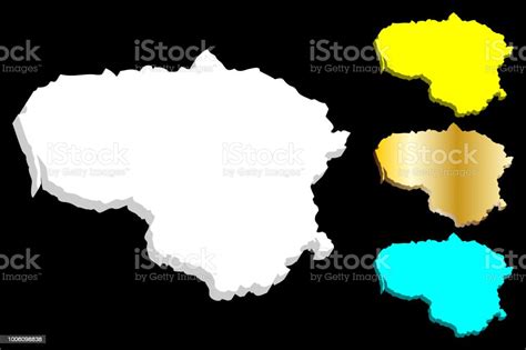 리투아니아의 3d 지도 0명에 대한 스톡 벡터 아트 및 기타 이미지 0명 3차원 형태 개념 Istock