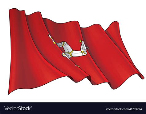Waving Flag Of The Isle Man Royalty Free Vector Image