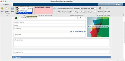 Matlab 生成 Python 包并构建 Python 应用程序files Required For Your Library To
