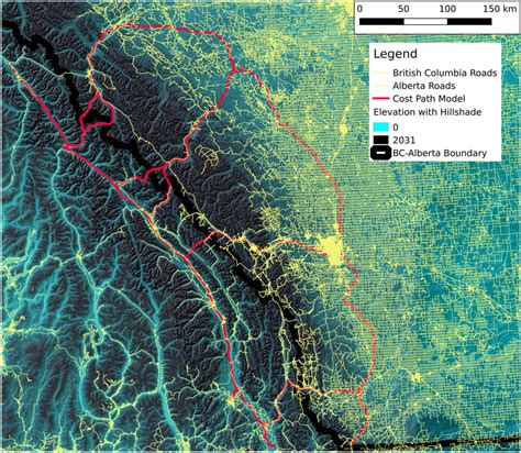 The Final Least Cost Path Model Closely Traces Many Modern Roads