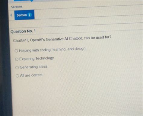 Sections Section I Question No 1 ChatGPT StudyX