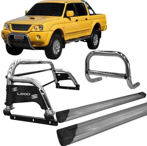 Kit Quebra Mato Estribo Santo Antônio H3 L200 004 Cromado Just Parts