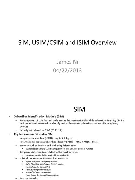 Sim Usim Csim And Isim Pdf Subscriber Identity Module Ip Multimedia Subsystem