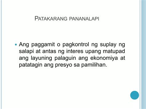 Patakarang Pananalapi Pptx